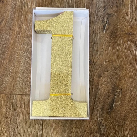 Party Supplies | Nwt Gold Glitter Number 1 Party Decoration | Poshmark